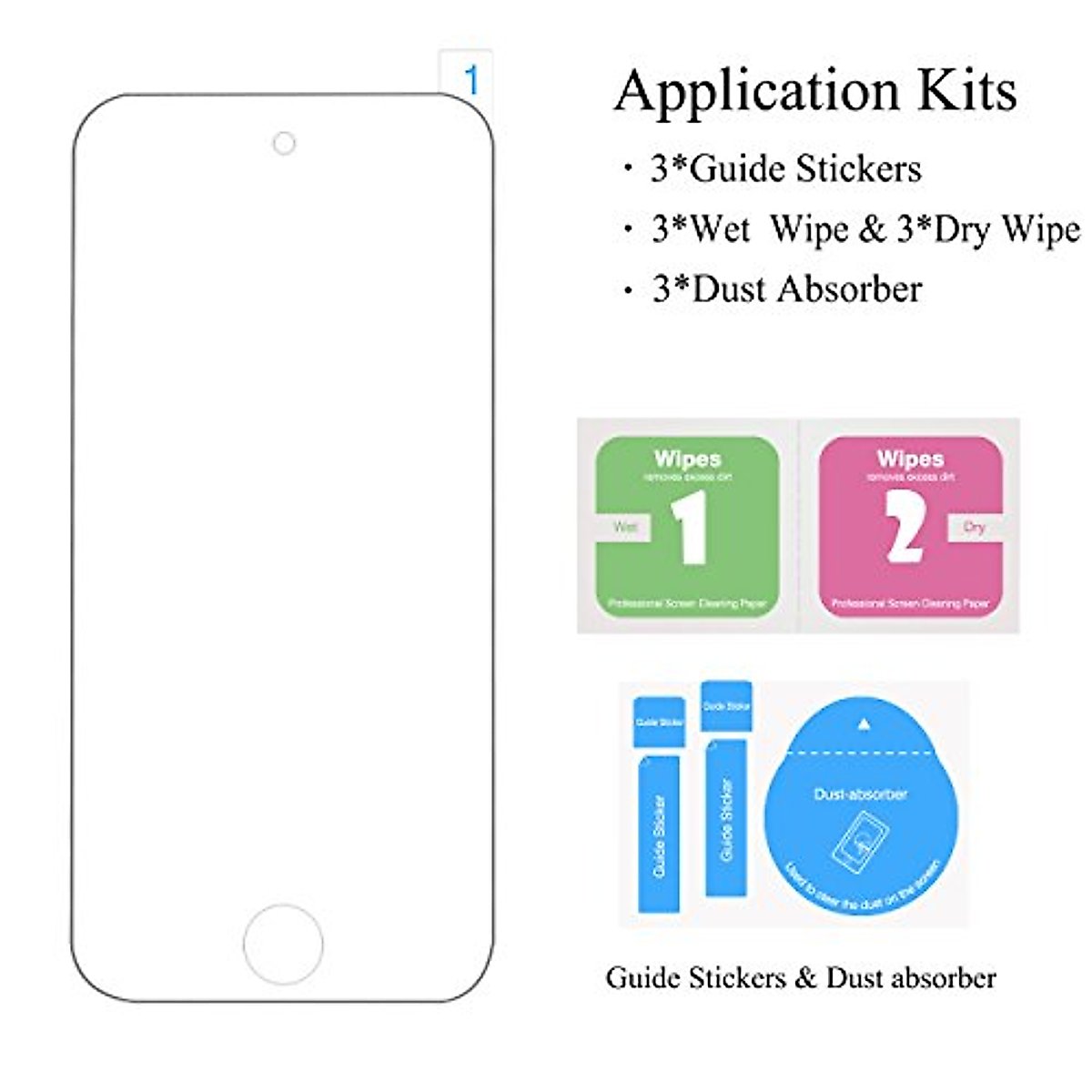 Ailun Screen Protector for iPod Touch 7/6/5 Curved Edge Tempered Glass 3Pack Compatible with iPod Touch 7th Generation 2019 Released 6th Generation 2015 Released 5th Generation Case Friendly