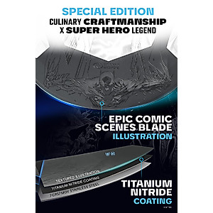 Dalstrong Ulu Knife - 7 inch - BATMAN™ Shadow Black Edition - High Carbon 7Cr17MoV Steel - Black Titanium Kitchen Chef Knife - Rocking, Mincing, Slicing Meat & Herb Knife - G10 Handle - Sheath Cover