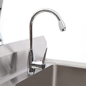 RustyVioum Stainless Steel Sink, 2 Compartment Free Standing Utility Sink, Commercial Sink for Garage Restaurant Kitchen Laundry Room Outdoor, (35.8" W x 21.3" D x 40" H, Silver)