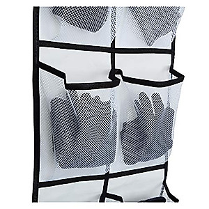 AVEO Shoe Rack 12/24 Pocket Large Mesh Cloth Box Storage Hanging Bag Wall-Mounted Sundries Organizer Holder Shoes Slippers Storage Bag Shoe Cabinet (Color : Black 12grid)