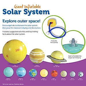 Learning Resources Giant Inflatable Solar System - Grades K+ Solar System Demonstration Tool, Solar System Model, Inflatable Planets for Classroom