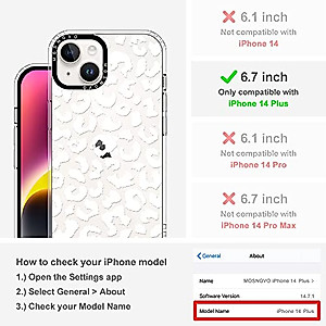 MOSNOVO Compatible with iPhone 14 Plus Case, [Buffertech™ 6.6 ft Drop Impact] [Anti Peel Off Tech] Clear TPU Bumper Phone Case Cover with White Leopard Designed for iPhone 14 Plus 6.7"