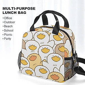 Cute Cartoon Duck Lunch Bag for Women Men, Portable Insulated Lunch Box, Lunch Tote Bag for Work Outdoor
