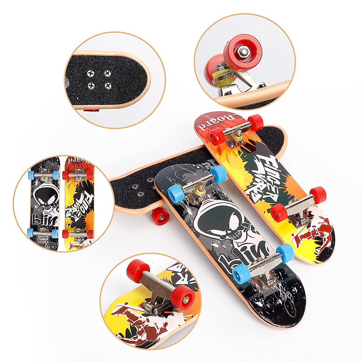 KETIEE 2 Kit Finger Skateboard for Kids Mini Skateboard Finger Boards Toys Gifts for Children Finger Skater Fingerboards Ultimate Sport Training Props Creative Fingertips Boards Mini Finger Toy