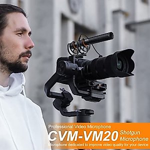 comica Shotgun Microphone, CVM-VM20 Professional Super Cardioid Video Microphone with Shock Mount, Camera Microphone Kit for Smartphone/DSLR Camera/Camcorder, Perfect for Interview/Video Recording