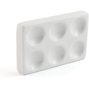 1PC White Porcelain Spot Plate 6 Wells Laboratory Spotting Reaction Plate Best for Laboratory Chemical Experiment Testing