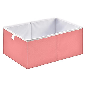Joisal Light Coral Storage Boxes, Collapsible Storage Containers with Full Print Design for Home Organization, Closet Baskets and Bins for Shelves