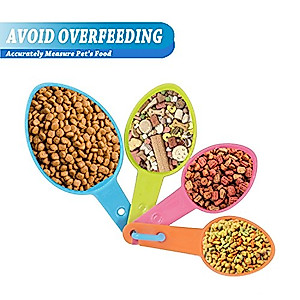 HINMAY Pet Food Scoops Plastic Measuring Cups Set for Dog Cat and Bird Food (Random Color)