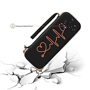 OTDOGUO Stethoscope Storage Box EVA Portable Travel Carrying Case with Mesh Bag, Hard Drive,Pen,Medical Organizer Blue