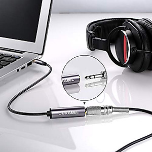 DUKABEL 1/4 to 3.5mm Adapter, 1/4 Inch Female to 3.5mm Male Headphone Adapter, TopSeries 6.35mm to 3.5mm Mini Stereo Adapter for Headphone, Guiter, Amp etc. - 30CM/12 inch