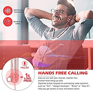 OINMELY Bluetooth Neckband Headphones V5.0 Cordless Earphones Sport Earbuds w/Mic 10Hrs Playtime Noise-Canceling Wireless Headset for Gym Running Compatible with iOS Samsung Android (Rose Gold)