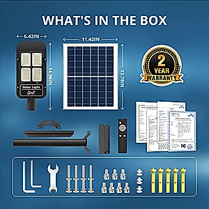 BNT 300W Solar Street Lights Outdoor, 30000LM LED Solar Flood Light, Dusk to Dawn Super Bright LED Solar Powered Street Light with Remote Control, for Yard, Parking Lot, Stadium