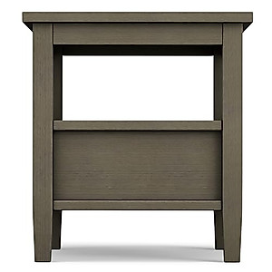 SIMPLIHOME Warm Shaker SOLID WOOD 20 inch wide Rectangle Rustic End Side Table in Farmhouse Grey with Storage, 1 Drawer and 1 Shelf, for the Living Room and Bedroom