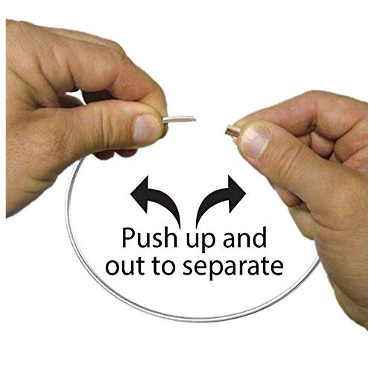 Lucky Line Pull-Apart 6" Tension Closure Steel Key Ring, 5 Pack (74605)