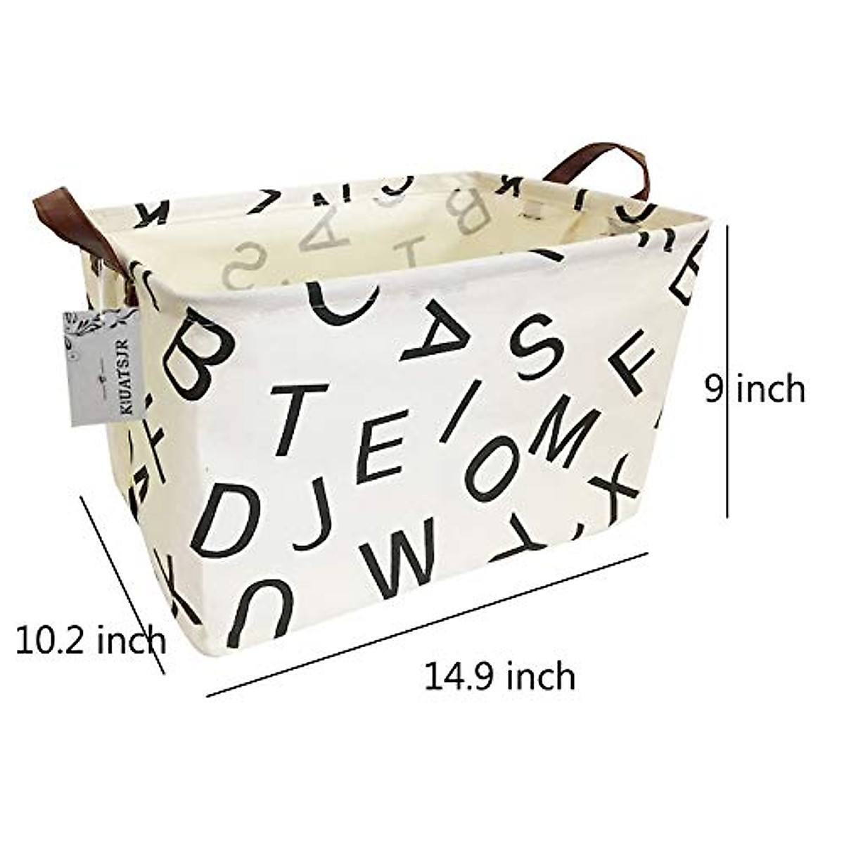 Storage Basket,Nursery Hamper Canvas Laundry Basket Foldable with Waterproof PE Coating Storage for edroom, Closet, Kid's Toys, & Laundry (Alphabet)