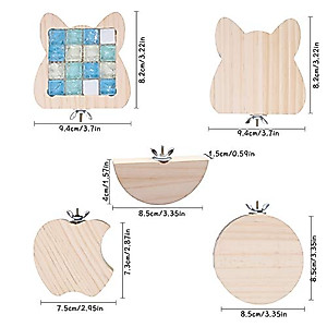 5 Pcs Hamster Cage Platform Set, Wooden Chinchilla Stand Board Pet Rest Platform with Screw Nut Washer Cage Accessories Cage Platform for Small Animal Pet Birds Parrots Gerbils