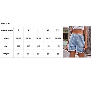 MOMEITU Women's Casual Mid Rise Denim Shorts Grunge Clothes Mid Waist Stretch Ripped Raw Hem Jean Shorts Grunge Clothes (Light Blue,XXL)