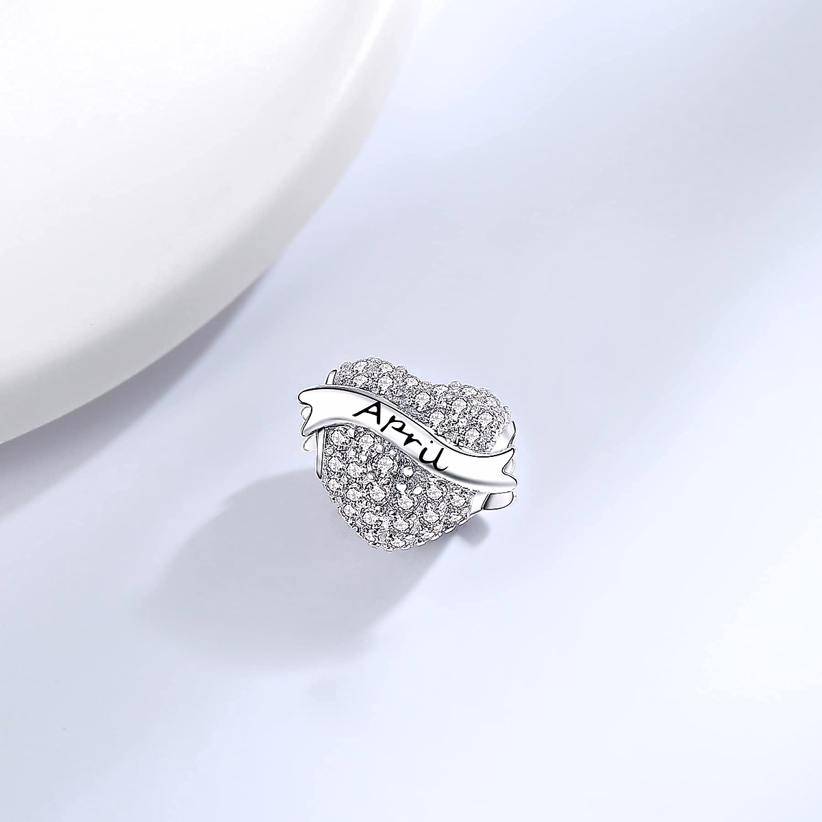 CLYQCL Birthstone Charms 925 Sterling Silver Love Heart Beads Fit Pandora Charms Bracelet, Fit Mother's Day Christmas Birthday Gift