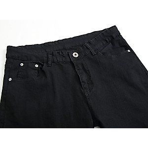 Men's Black Skinny Slim Fit Stretch Straight Leg Fashion Jeans Pants, 31W