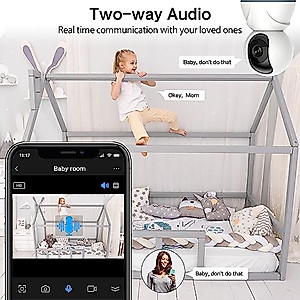 ViewHope Indoor Pet Security Camera - 2K WiFi Pet Camera, 2.4G & 5G Dual Band WiFi Indoor Security Camera 360, Pet Camera with Phone App, Dog Camera with Speaker, Indoor Cameras for Home Security