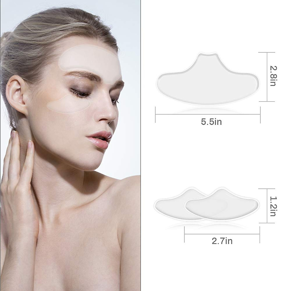 QIEIMUFHD Anti-Wrinkle Chest Pads 100% Medical Grade Care Décolleté Pads Silicone Chest Pads Smooth & Prevent Wrinkles Patches, Comfortable, Safe & Cruelty-Free Reusable