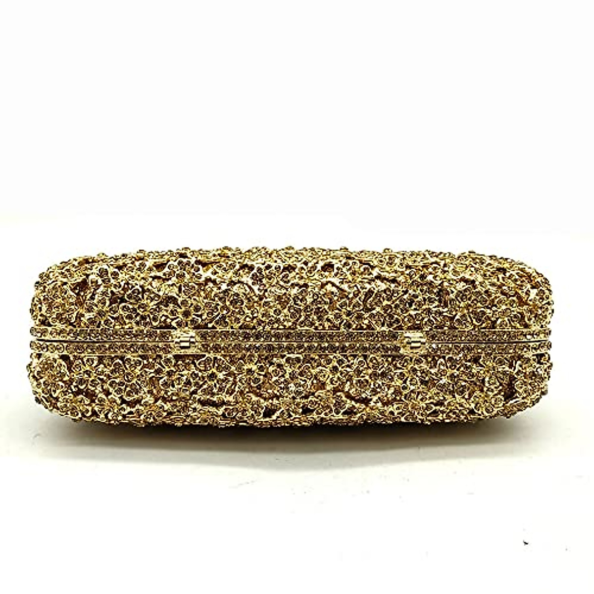 Evening Minaudiere Women Crystal Clutch Bags Top-Handle Metal Diamond Wedding Party Cocktail Tote Handbag (F)