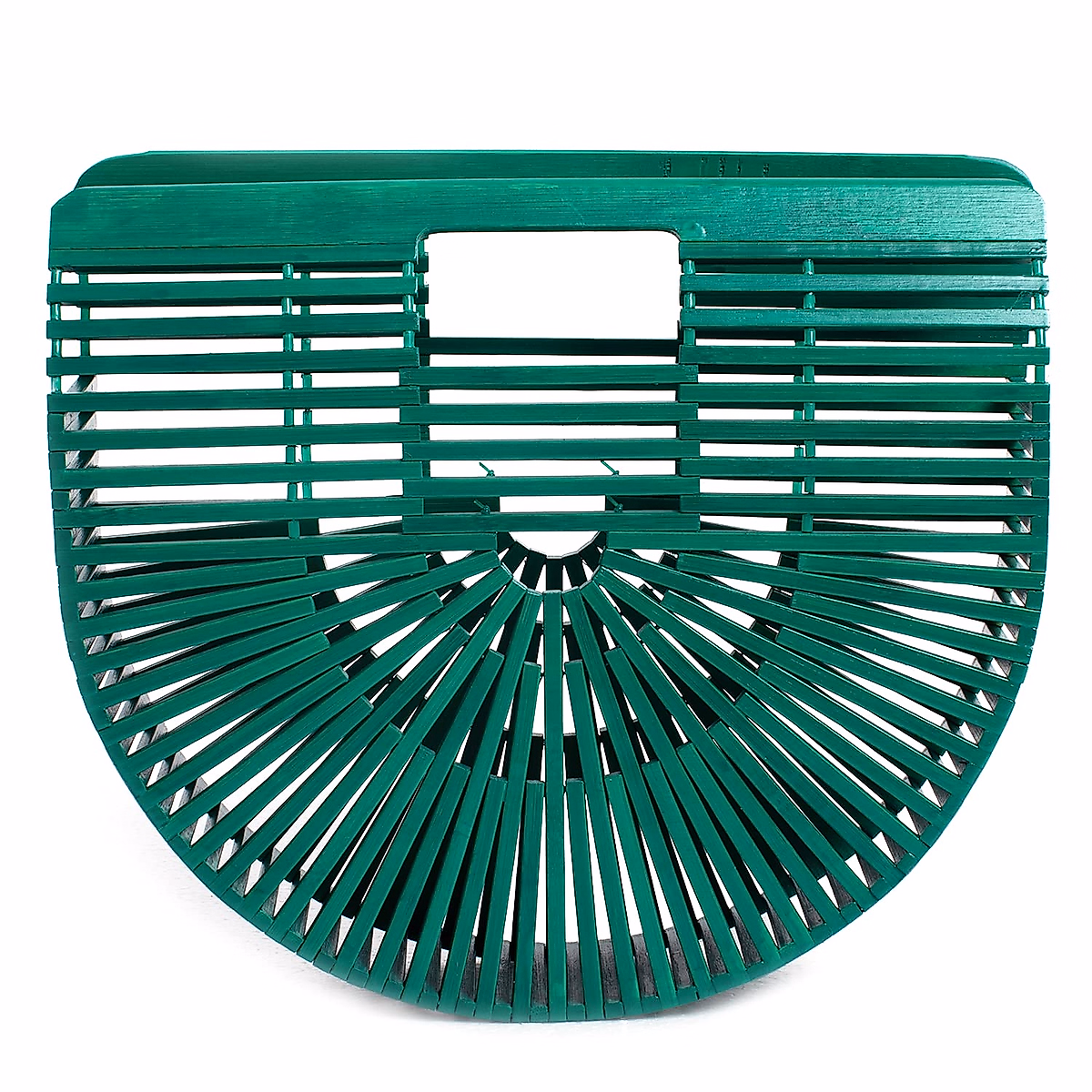 RULER TRUTH Women's Bamboo Handbag Small Straw Purses and Handbags Handmade Woven Tote Bag for Summer Beach Light Blue