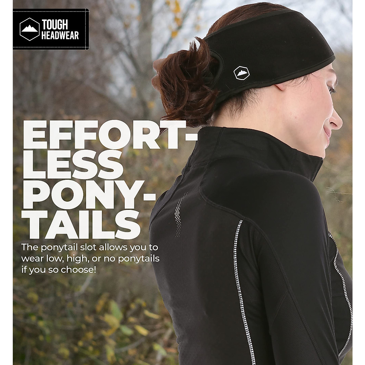 Tough Headwear Ear Warmer Headband - Ear Muffs - Running Winter Headband, Fleece Headband for Men & Women for Cold Weather