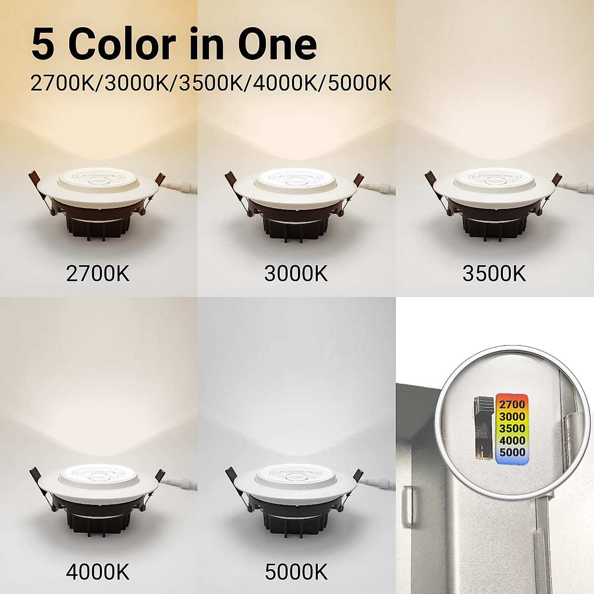 ZYSHEN 4 Inch Gimbal Led Recessed Light 360°+90° Adjustable Directional Ceiling Light Fixture 2700-5000k 5CCT Dimmable Retrofit Eyeball Can Light for Kitchen Studio Gallery and Office