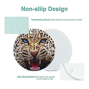 Angry Leopard Cutting Board Tempered Glass Chopping Board for Kitchen Hotel