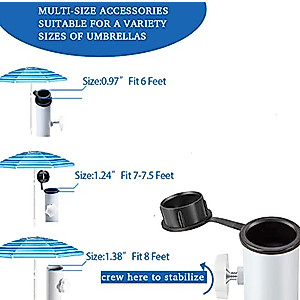 MILIMOLI Beach Umbrella Stand Foldable Adjustable Portable Sunshade Umbrella Base Holder Outdoor with Water Weight Bag (3-Piece Set Beach Umbrella Stand)