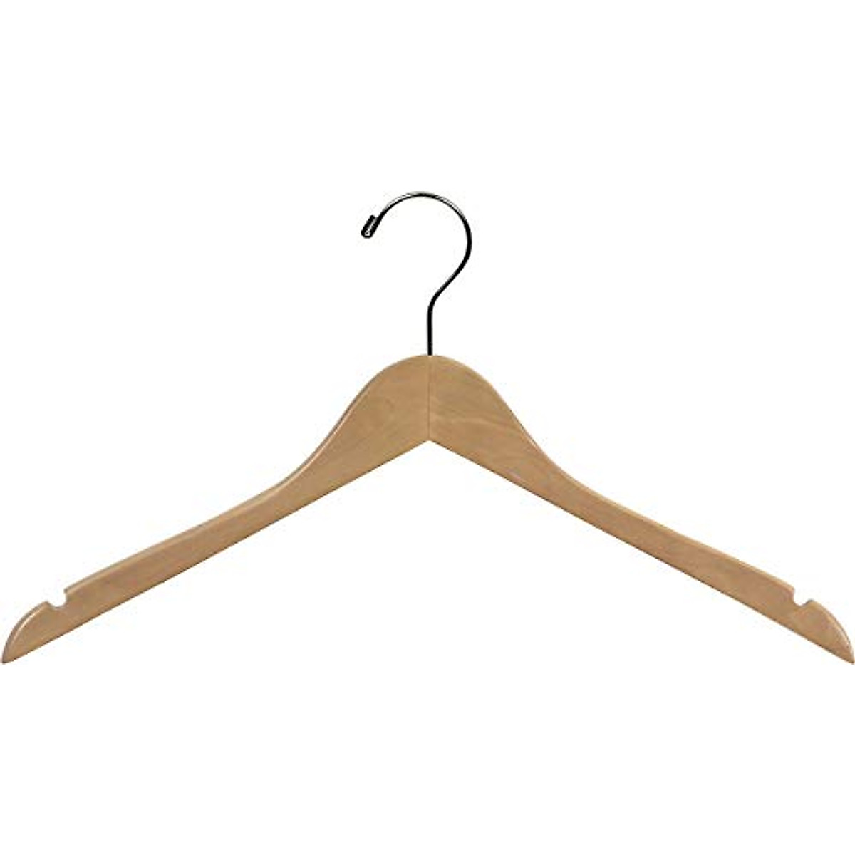 High Grade 30 Pack Solid Wooden Shirt Hanger with Swivel Hook, Smooth Finish and Notches for Straps