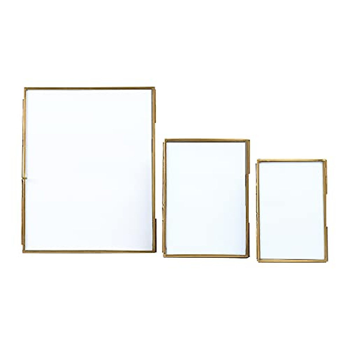 Main + Mesa Brass Framed Photo Frames, Set of 3