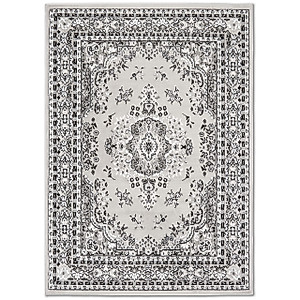 Home Dynamix Premium Sakarya Traditional Medallion Border Area Rug, Gray, 7'8"x10'7" Rectangle