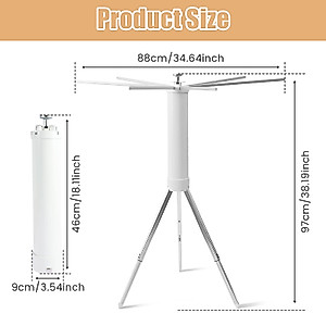 ZJRDYYK Tripod Clothes Drying Rack, Portable Collapsible Laundry Drying Rack Freestanding for Clothes Towels Dorm Camping Outdoor Travel