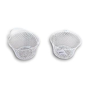 Greenbrier Essentials Small White Metal Storage Baskets - Set of 2