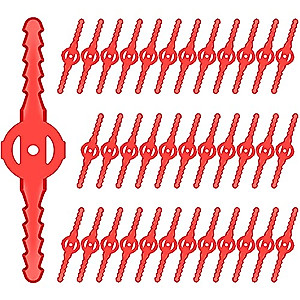 String Trimmer Head Blades Replace Plastic Cutter Blades Replacement Weed Wacker Head Blades Lawn Mower Weed Eater Blades Accessories for Cordless Grass Trimmer(Red,36)
