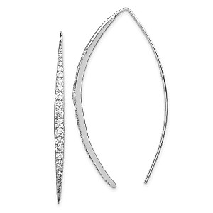 925 Sterling Silver Cubic Zirconia CZ Threader Drop Dangle Earrings