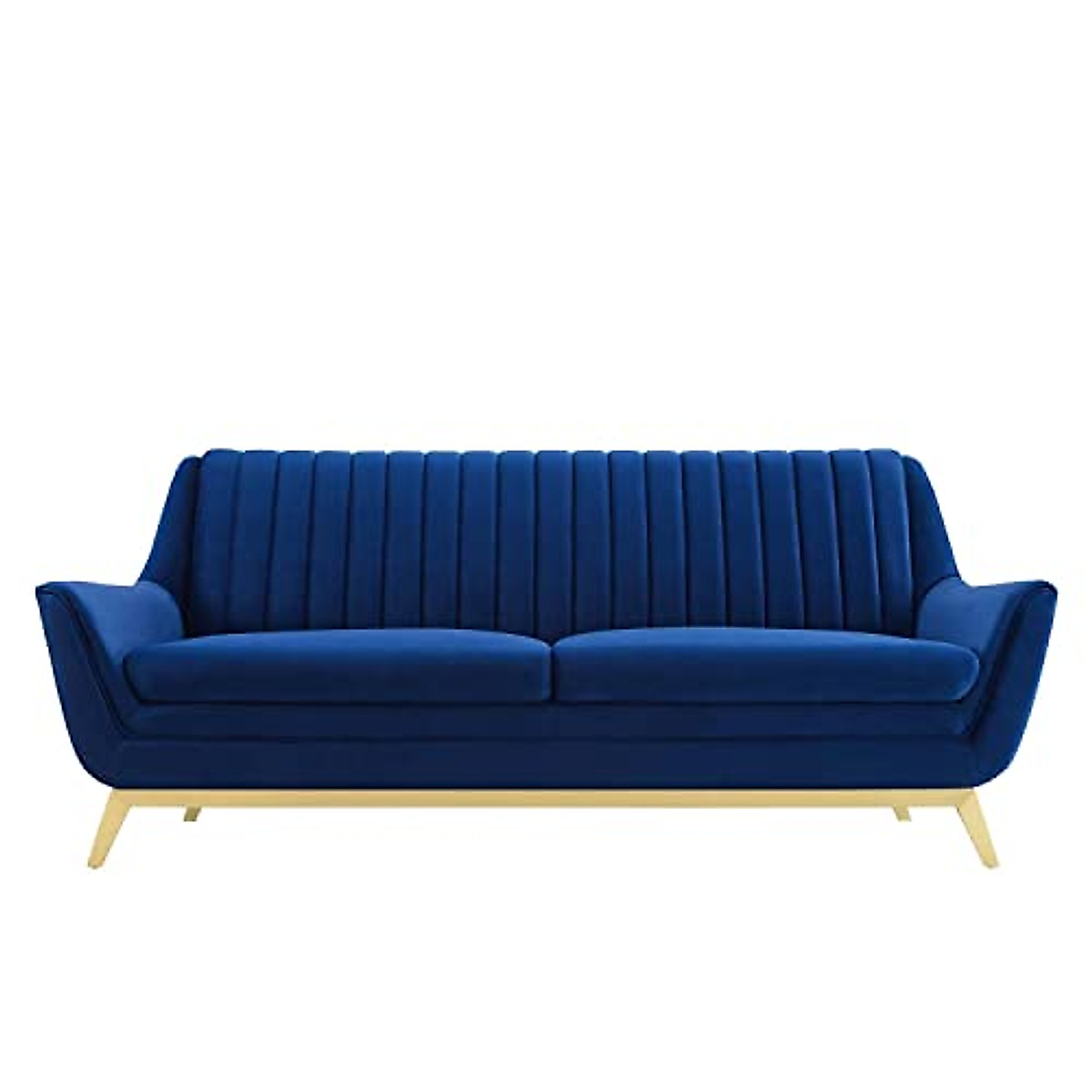 Modway Winsome Channel Tufted Performance Velvet, Sofa, Navy