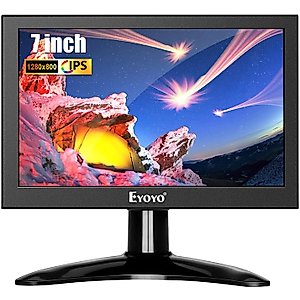 Eyoyo 7 Inch Small Monitor, Mini Hdmi Monitor IPS Display Screen Support HDMI VGA AV BNC Inputs, Secondary Monitor for PC/Computer/Raspi/Laptop/Security Camera/CCTV/PS4