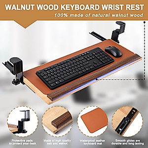 SITOO Keyboard Tray with Keyboard Wrist Rest & Keyboard mat, Pull Out Keyboard Tray Under Desk, 26.8"x 9.8", Perfect Keyboard Drawer for Home & Office