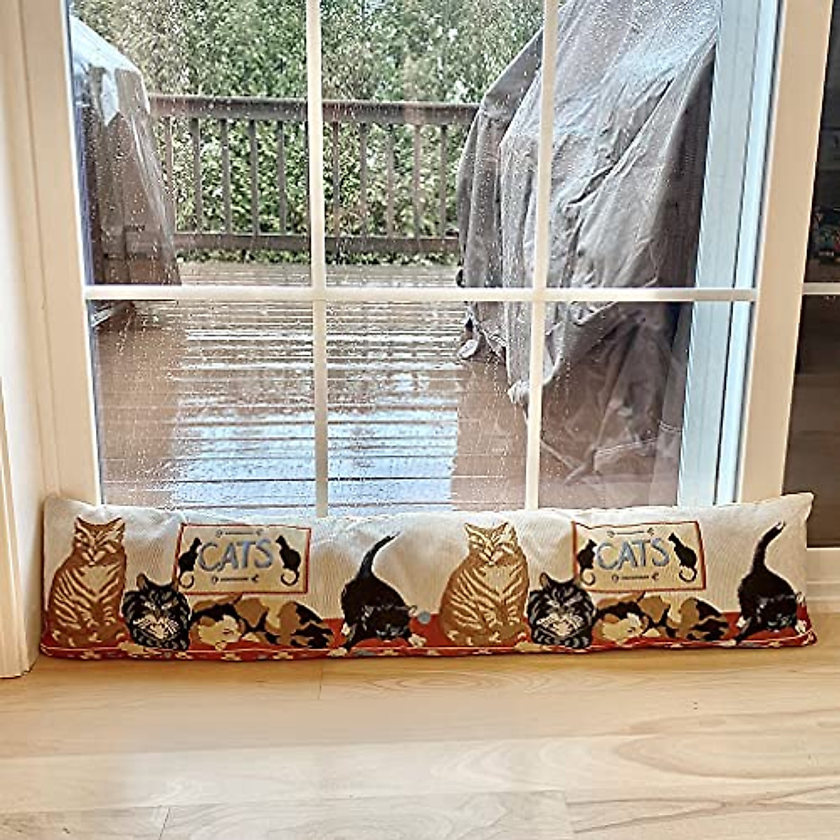 Evelots Cat Door/Window Draft Stopper-Stop Cold Air/Hot Air/Dust/Noise-38 Inches Long