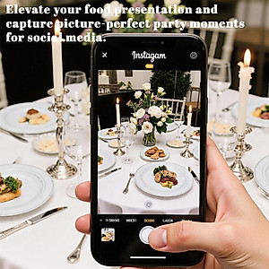 WELLIFE 350Pcs Silver Plastic Plates with Disposable Silverware and Cups, Include: 50 Dinner Plates 10.25”, 50 Dessert Plates 7.5”, 50 Silver Rim Cups 9 OZ, 50 Pre Rolled Napkins Packed in