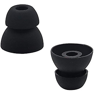 BLUEWALL Ear Tips Eartips Earbuds Gel Cushion Replacement for Beats Flex Wireless Headphones, Small/Medium/Large/Double Flange Size Soft Silicon Earbud Tips for Beats Flex, 8 Pairs Black