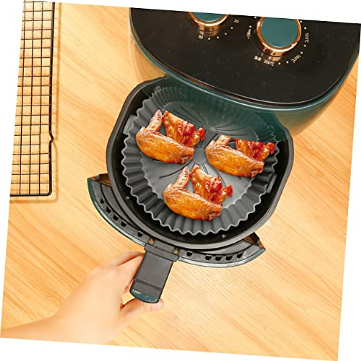 Angoily Fryer Silicone Bakeware Air Fryer Toaster Oven Air Fryer Silicone Pot Silicone Mat for Air Fryer Air Fryer Parchment Paper Baking Tool Air Fryer Silicone Mat Kitchen Air Fryer Pad