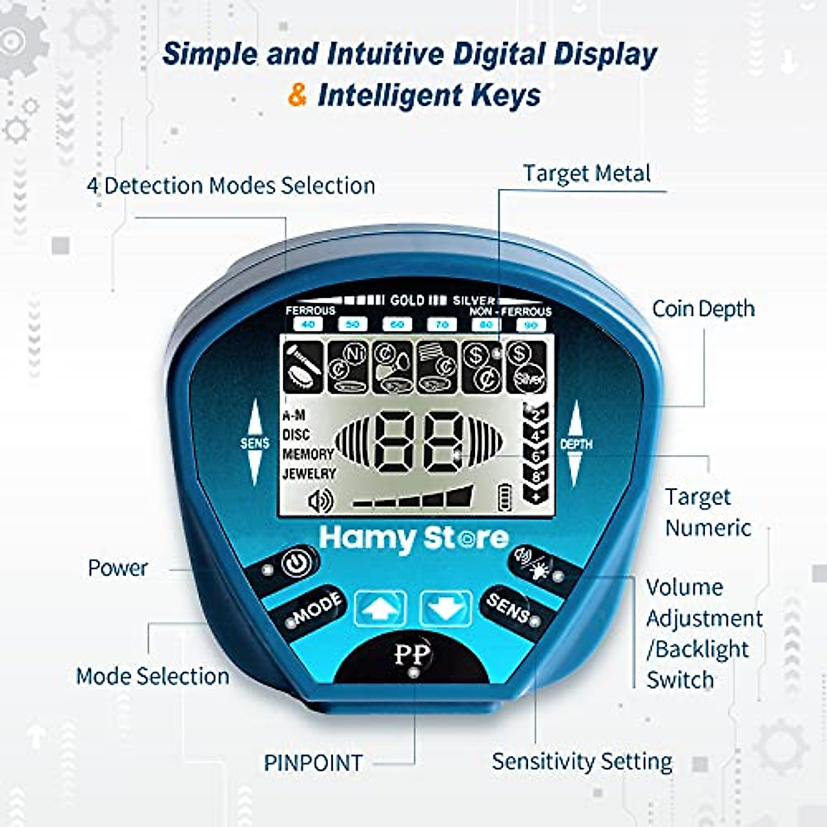 Professional Metal Detector for Adults & Kids Waterproof - 12'' IP68 Waterproof Search Coil, 6 Modes - Professional High Accuracy Gold Detector with LCD Display, Advanced DSP Chip, Tool&Accessories