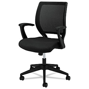 HON VL521VA10 VL521 Series Mid-Back Work Chair, Mesh Back, Fabric Seat, Black