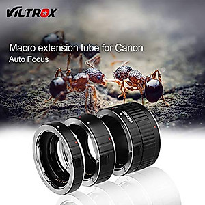 Viltrox Metal Mount Auto Focus Macro Extension Tube Ring Set 12mm 20mm 36mm for Canon EF & EF-S Lens DSLR Camera 760D 700D 90D 80D 70D 5D 6D 7D 1300D Rebel T6 T7 T5 T8i T7i T6i T6s T5i T4i SL3