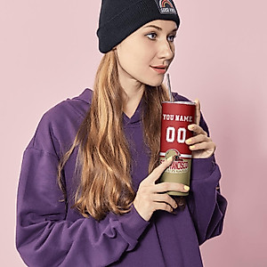 20oz Football City Customs stainless steel Insulated tumbler with Lid and Straws, Personalized football gifts for fans, Travel Cup Adds Your Name and Number