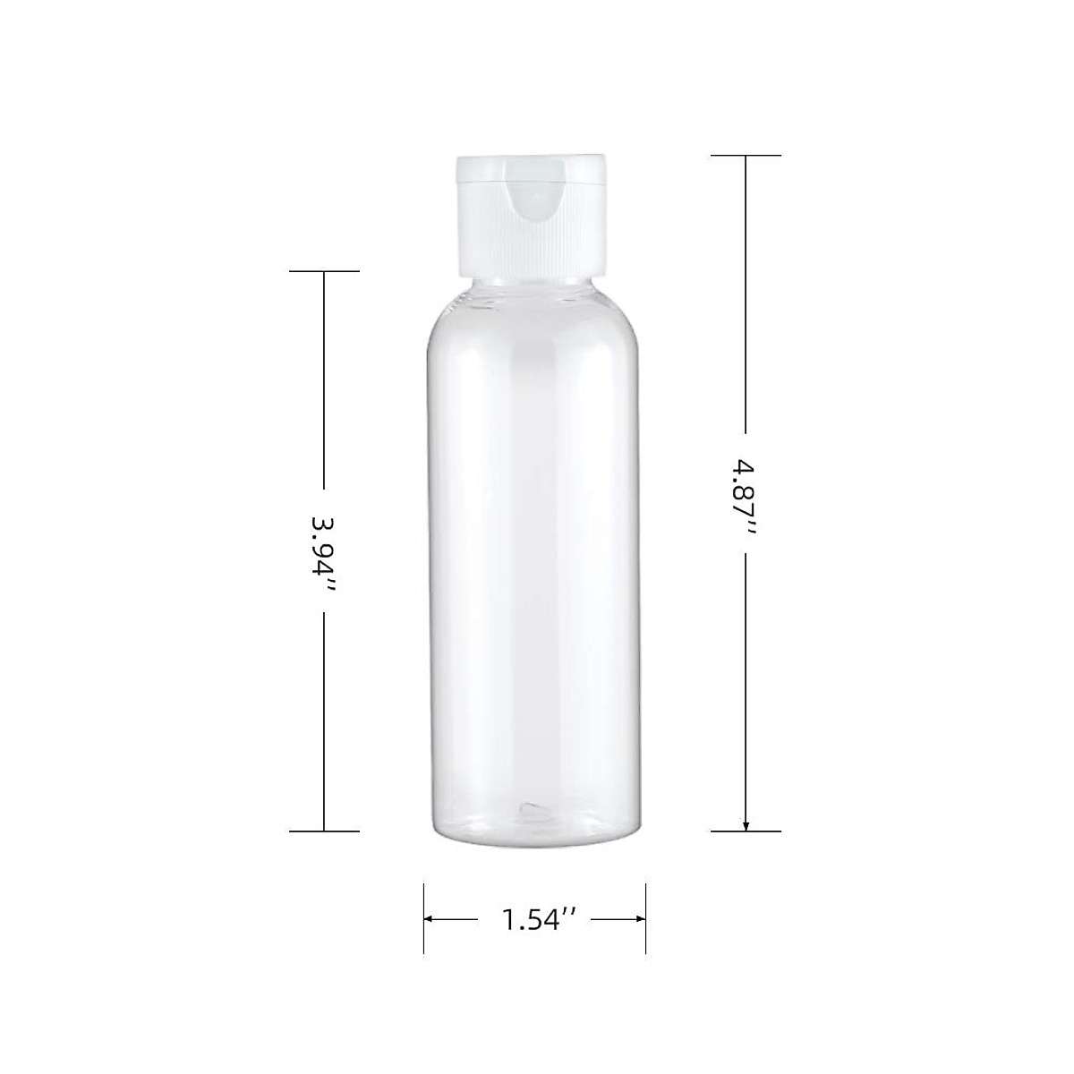 TANCANO Plastic Travel Bottles, Clear 3.4oz/100ml Empty Lotion Bottle Small Squeeze Bottle Containers with Flip Cap for Shampoo Conditioner Toiletries